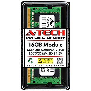 A-Tech 16GB RAM Replacement for Synology D4ECSO-2666-16G & D4ES01-16G | DDR4 2666 MHz PC4-21300 SODIMM ECC Unbuffered Memory Compatible for NAS & NVR Servers