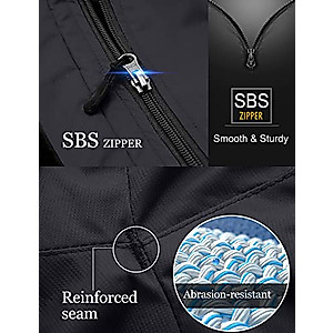 GEMYSE Men's Mountain Waterproof Ski Snow Jacket Winter Windproof Rain Jacket (Black,Large)