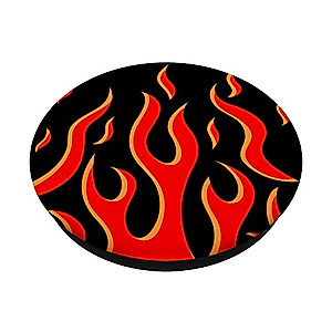 Y2K Red Flame Fire Pattern Psychedelic Aesthetic Phone PopSockets Swappable PopGrip