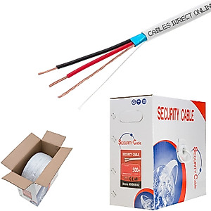 Cables Direct Online Bulk 22/2 Shieleded (FTP) Solid Conductor Cable 500ft Fire/Security Burglar Station Wire Security (Shielded (FTP), 22/2, Solid, 500ft)