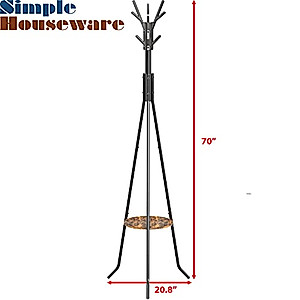 Simple Houseware Freestanding Coat Rack With Shelf, Black