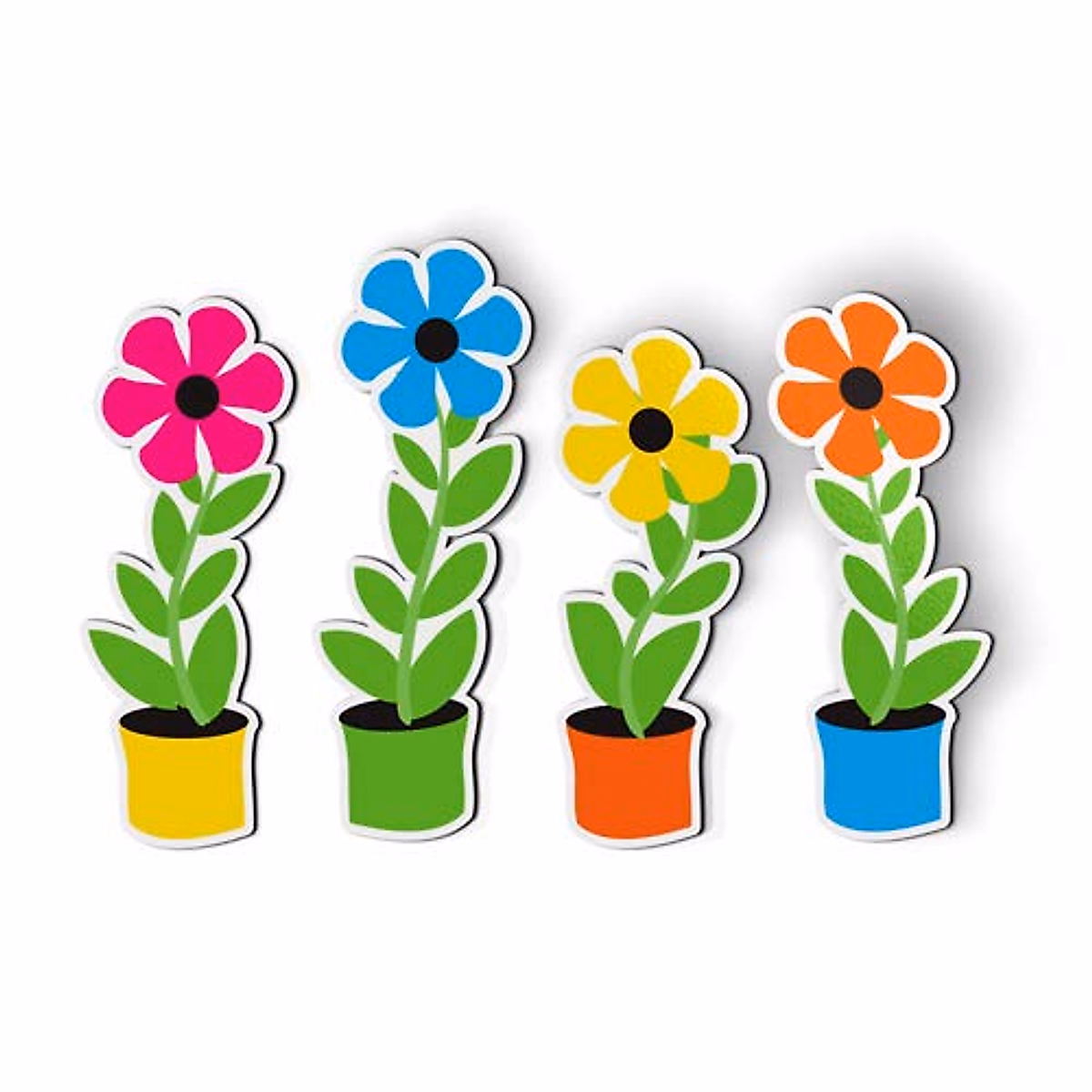 AK Wall Art Flowers in Pots Cute Set of 4 - Magnets - Flexible Waterproof - Fridge Locker - Select Size