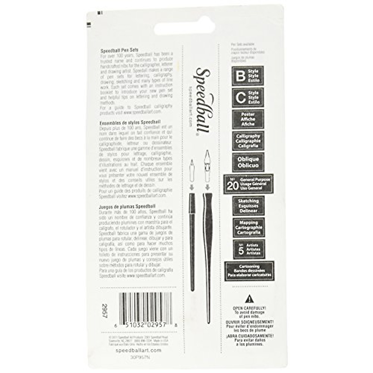 Speedball C-Series Lettering Pen Set - 1 Penholder w/ 6 Nibs