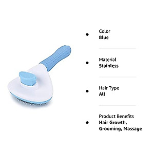 Depets Self Cleaning Slicker Brush, Dog Cat Bunny Pet Grooming Shedding Brush - Easy to Remove Loose Undercoat, Pet Massaging Tool Suitable for Pets with Long or Short Hair
