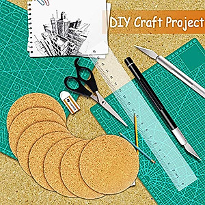 30 Pack Self-Adhesive Cork Round 4” Cork Tiles Cok Bcking Sheets Cork Coasters Round for DIY Crafts