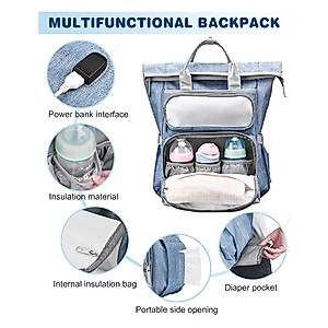 Diaper Bag Backpack, Large Baby Bag, Multi-Functional Travel Back Pack, Waterproof Maternity Nappy Bag Changing Bags with Insulated Pockets Stroller Straps