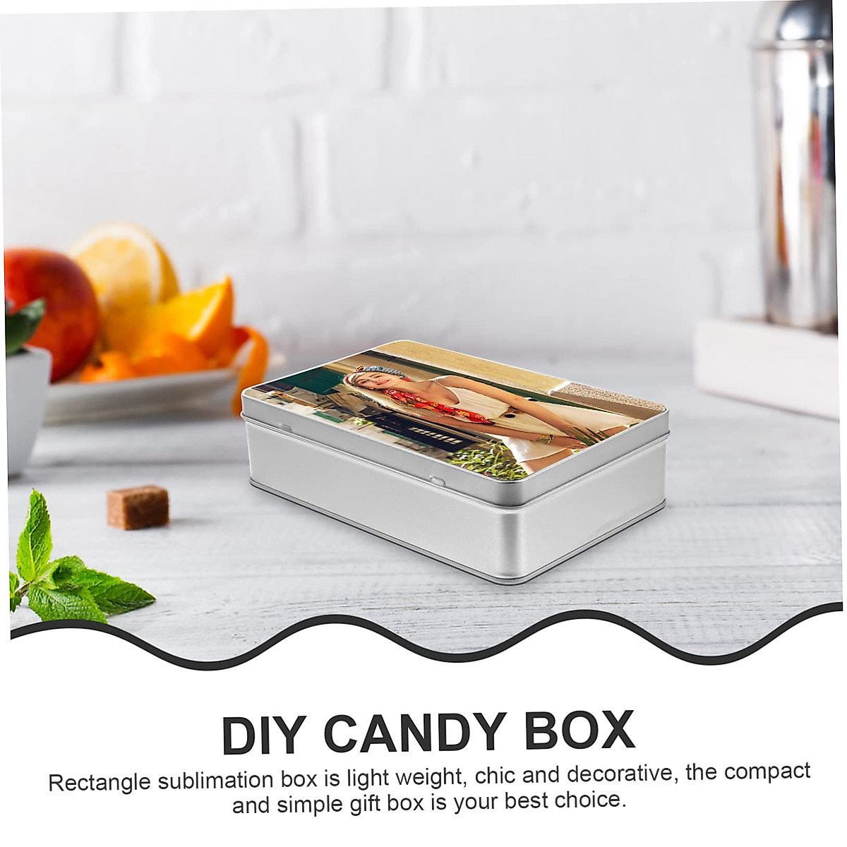 Box Sublimation Candy Tin Box Storage Box with Lid Cake Container Candy Containers Tin Pen Pencil Case Sublimation Metal Box Small Tin Box Tinplate Trinket Box Container