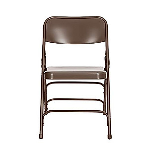 OEF Furnishings Triple Brace Steel Folding Chair, Brown