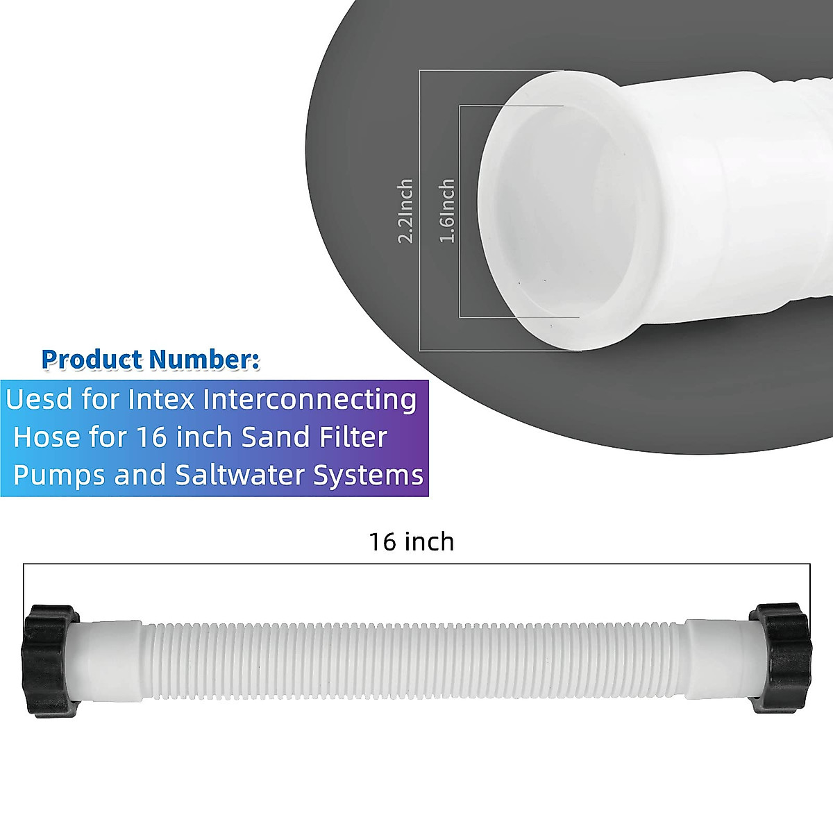ChangTa 11535 Pool Filter Pump Hose for Intex Interconnecting Hose for 16 Inch Sand Filter Pumps