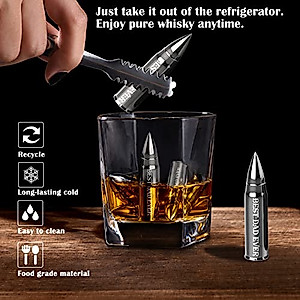 Gifts for Men Dad, 6 pcs Golden Whiskey Stones & 6 pcs Silver Whiskey Stones & 6 pcs Best Dad Ever Whiskey Stones, Christmas Stocking Stuffers, Unique Birthday Gift Ideas for Dad from Wife