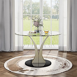 Furniture of America Lopez Contemporary Metal Oval Dining Table in Silver