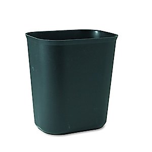 Rubbermaid Commercial RCP 2541 BLA RCP254100BK Fire-Resistant Wastebasket, Rectangular, Fiberglass, 3.5 gal, Black