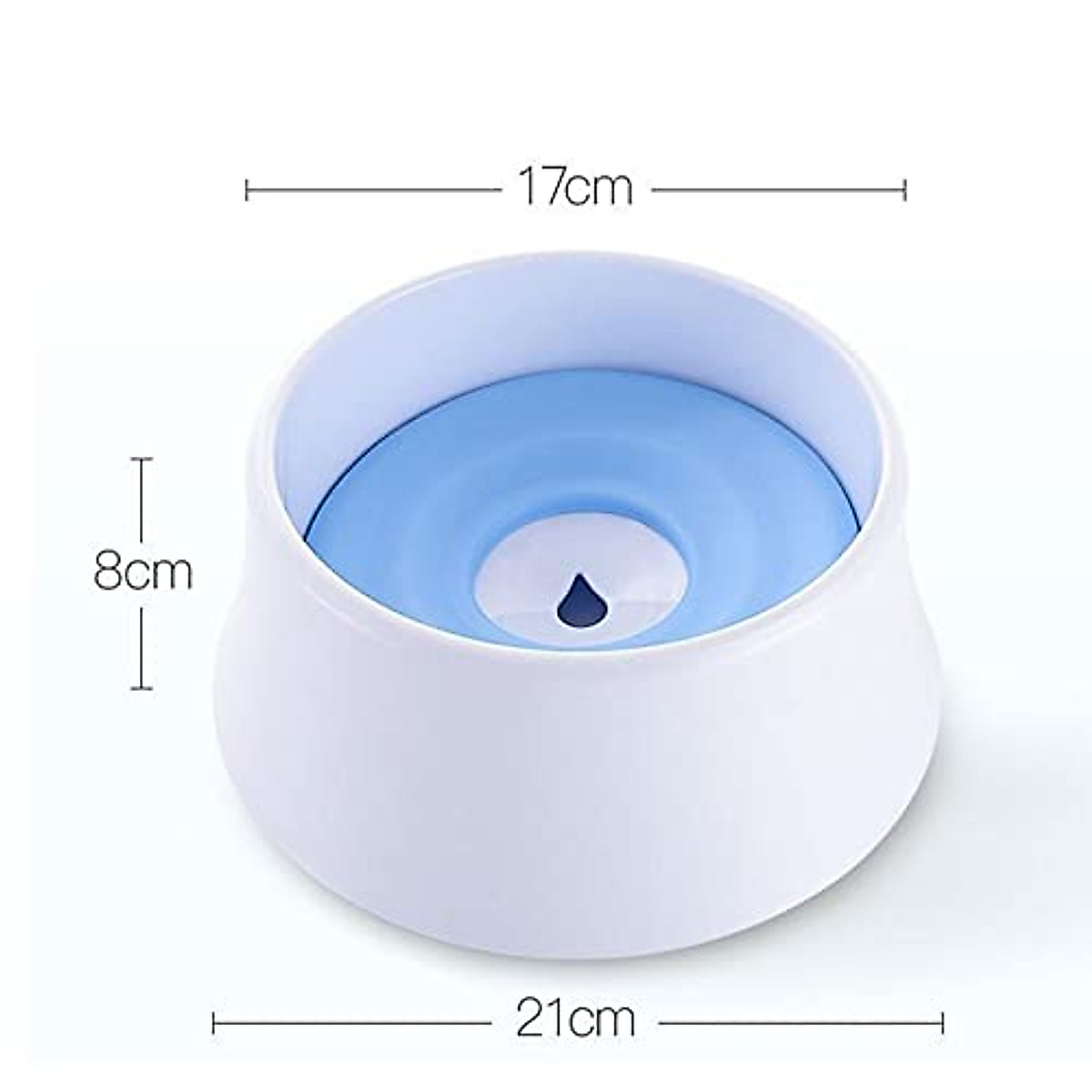 FUUIE Bowls for Food and Water Pet Bowl Floating Non-Wetting Mouth Cat Bowl Puppy Cat Food Drinking Tilt Feeder Plastic Portable Dog Bowl (Color : Blue)