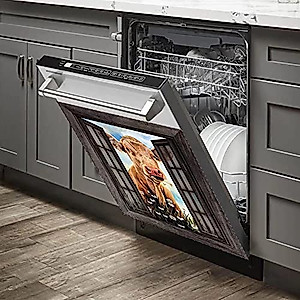 Tup Kitchen Dishwasher Sticker Farm Cow Panels,Window Flower Refrigerator Door Cover Sheet,Fridge Home Cabinet Decor Decals Appliances Stickers 23 Wx26 H inches, , 23 Wx26 H inches(Non Magnet),