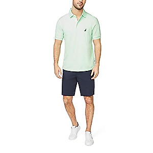 Nautica mens Short Sleeve Solid Stretch Cotton Pique Polo Shirt, Ash Green, Large US