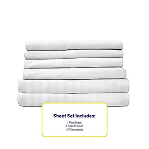 Cal King Size Bed Sheets - 6 Piece 1500 Supreme Collection Fine Brushed Microfiber Deep Pocket California King Sheet Set Bedding - 2 Extra Pillow Cases, Great Value, California King, Dobby White