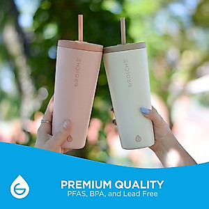 GROSCHE Jasper 23oz Tumbler with straw. Extreme Insulation, Classy Design, Built to Last, Insulated Stainless Steel Tumbler with Lid and Straw - Blue