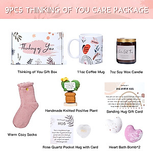 Thinking of You Gifts for Women - Get Well Care Package Gift Baskets After Surgery - Sending Hug Comfort Encouragement for Sick Loss Tough Time