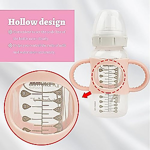 3 Pack Bottle Handles Compatible with Dr Brown Wide-Neck Bottles Non-Slip Easy Grip Handles - BPA-Free Food Grade Silicone Dishwasher Safe - Milk White, Green, Pink