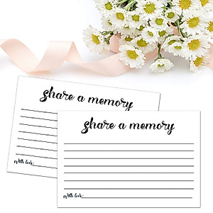 50 Share a Memory Cards, Going Away Party Decorations Funeral Guest Book for Celebration of Life Birthday Anniversary Memorial Funeral Graduation Bridal Shower Retirement, 4x6 Inch