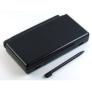 Onyx Black - Full Repair Parts Replacement Shell Kit for Nintendo DS Lite with Hinge Set