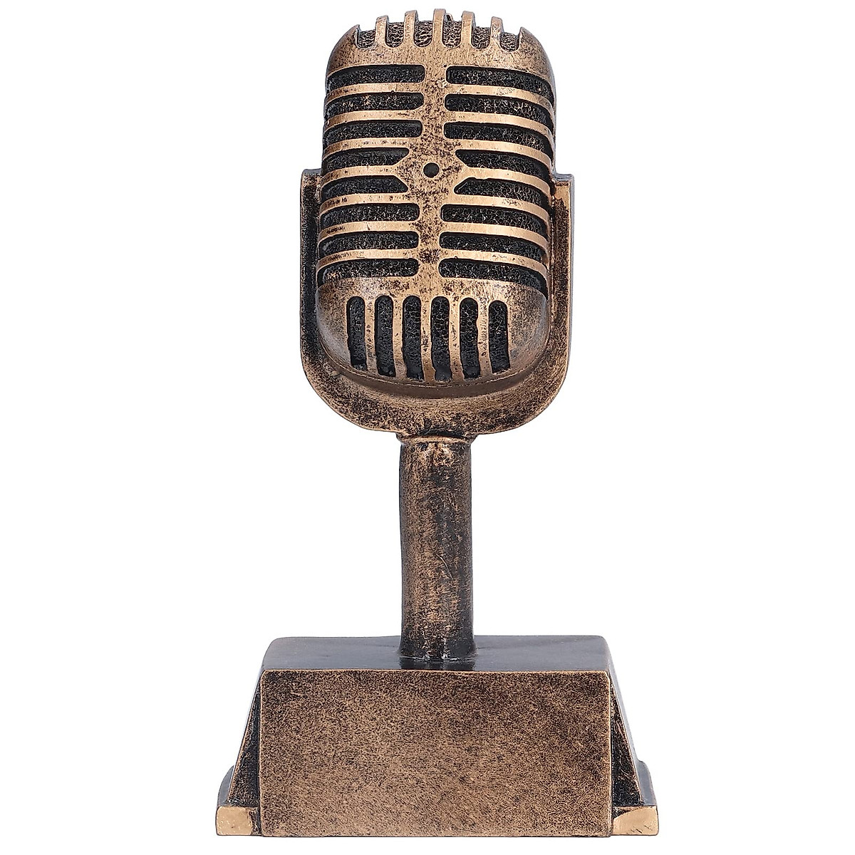 Award Trophies, 6.5in Music Award Trophy Synthetic Resin Decorative Microphone Tabletop Ornament for Home Singing Competition, Party Celebrations