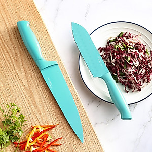 Marco Almond MA24 Kitchen Knife Sets + Marco Almond KYA77 Titanium Coated Rainbow Digital Kitchen Scale