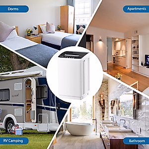 Haddockway Portable Washing Machine,Compact Laundry Washer Energy Saving,2.1 Cu.ft Top Load Washer,10 Programs 8 Water Leves,Full-automatic Washer and Spinner with LED Display/Drain Pump for Home,Dorm