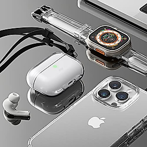 elago Clear Case Compatible with Apple AirPods Pro 2nd Generation Case Cover (2022), Strap Included, Protective Case, Transparent Shockproof, Supports Wireless Charging [Transparent]