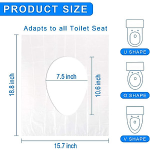 Luckyrao 50 PCS Travel Disposable Toilet Seat Cover Waterproof Portable WC Pad Toilet Mat For Baby Pregnant Mom,Independent Packing
