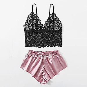 My Orders Placed Women's Lingerie, Sleep & Lounge Sexy Lace Lingerie Set Exotic Boudoir Underwear Sets Cute Fashion Lounge Sleepwear for Sex Naughty Underwire Bra and Panty Set Chemise