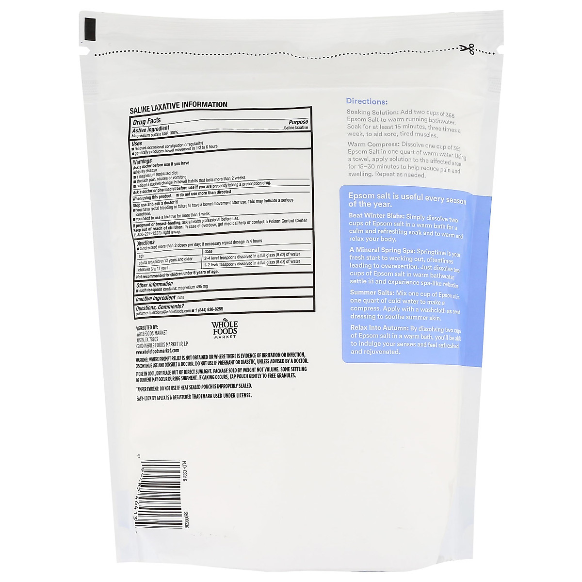365 by Whole Foods Market, Epsom Salt, 96 Ounce