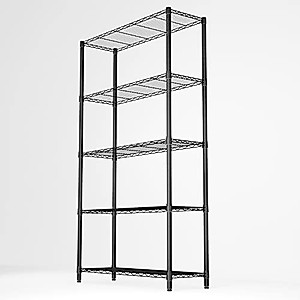SINGAYE 5-Shelf Adjustable, Heavy Duty Storage Shelving Unit (350 lbs Loading Capacity per Shelf), Steel Organizer Wire Rack, Black (36" W x 14" D x 72" H)
