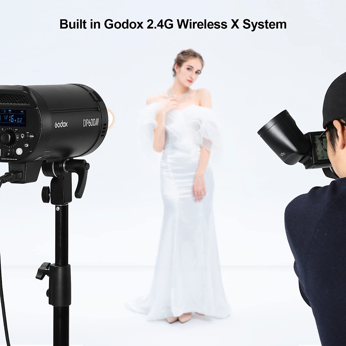 Godox DP600III 600Ws GN80 Studio Flash Strobe Monolight with Bowen Mount, 5600K±200K, 1/2000-1/800S Flash Duration, 1s Recycling time, Built-in Godox 2.4G Wireless System(110V)