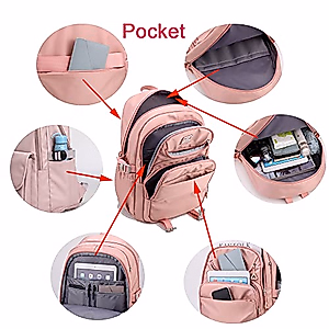 ROER Univeristy Bookbag copmuter Daypack Backpack Outdoor Bag Waterproof Travel Notebook College Backpack for woman (Pink)