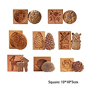 Fench Funny Wooden Cookie Molds for Baking, Carved Wooden Gingerbread Cookie Mold, Cookie Mold Cutter, Kitchen Wooden Cookie Mold for Party (Birds, 3.94x3.94x1.18inch)