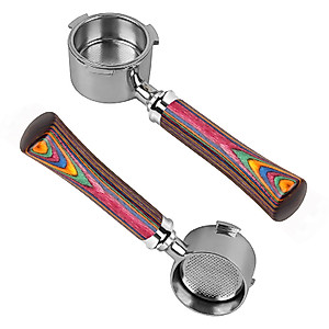 IKAPE Coffee Products, 51mm Bottomless Naked Portafilter Compatible with 51mm Delonghi EC0680, EC0685, SMEG & EUPA Coffee Machines (Included 14g Capacity Filter Basket) (Colorful)