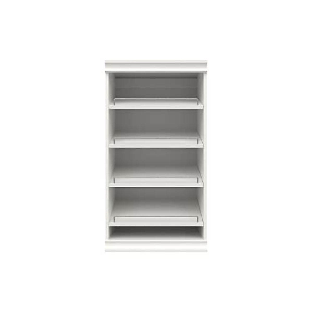 ClosetMaid Modular Storage Angled Shelves, Wood Closet Organizer Adjustable, Stacking, Full Backer, Decorative Trim, White, Shoe Shelf Unit