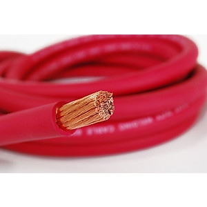 TEMCo INDUSTRIAL WC0181-100' (50' Blk, 50' Red) 2 Gauge AWG Welding Lead & Car Battery Cable Copper Wire Black + RED | Made in USA