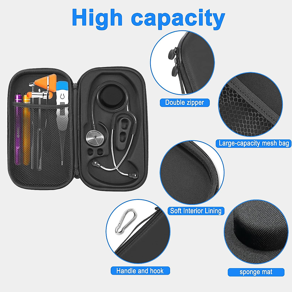 ZLiT Carrying Stethoscope Case,Shockproof Travel Portable Stethoscope Bag Compatible with 3M Littmann Stethoscope Fit for Nurses,Doctor and Medical Students