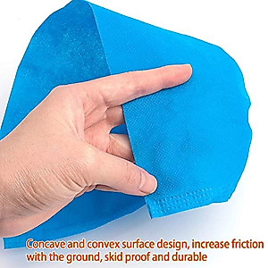 100pcs (50 Pairs) Non-woven Fabric Disposable Shoes Covers Elastic Band Breathable Dustproof Anti-slip Shoe Covers(Blue)