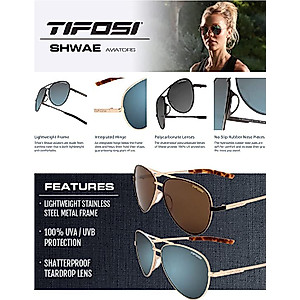 Tifosi Optics Shwae Aviator Sunglasses (Gold, Pink Mirror)