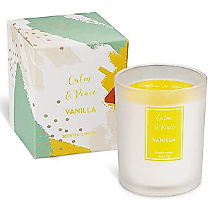Vanilla Scented Candles for Home Aromatherapy Candle Gifts for Women, Long Lasting Glass Jar Soy Candle Help Relaxing Stress Relief Cool Meditation Healing Calming