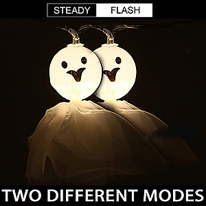KIMOBER 20 LEDs Halloween Ghost String Lights,Battery Powered Lighting Decoration for Halloween Outdoor Indoor Party