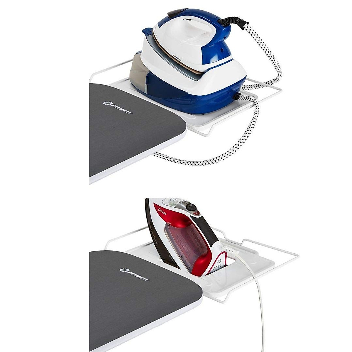 Reliable 120IB Home Ironing Board - Made in Italy Portable Ironing Board with Vera Foam Memory Foam Cover Pad, 7 Step Height Adjustment and Heavy-Duty Tube Frame Construction with Strong Iron Rest