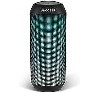 Wireless Bluetooth Speaker, Portable Speaker 15W Stereo Sound with Multi LED Light Dynamic Modes, IPX4 Waterproof Bluetooth Speakers, BT5.3, TWS Surround Pairing, Lightweight for Party Outdoor Camping