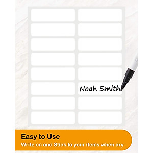 All Purpose No-Iron Kids Clothing Labels, Self-Stick Write-On Fabric Labels for Camp, School, Daycare, Nursing Care, Toys, Organizing, Washer & Dryer Safe, Pack of 160