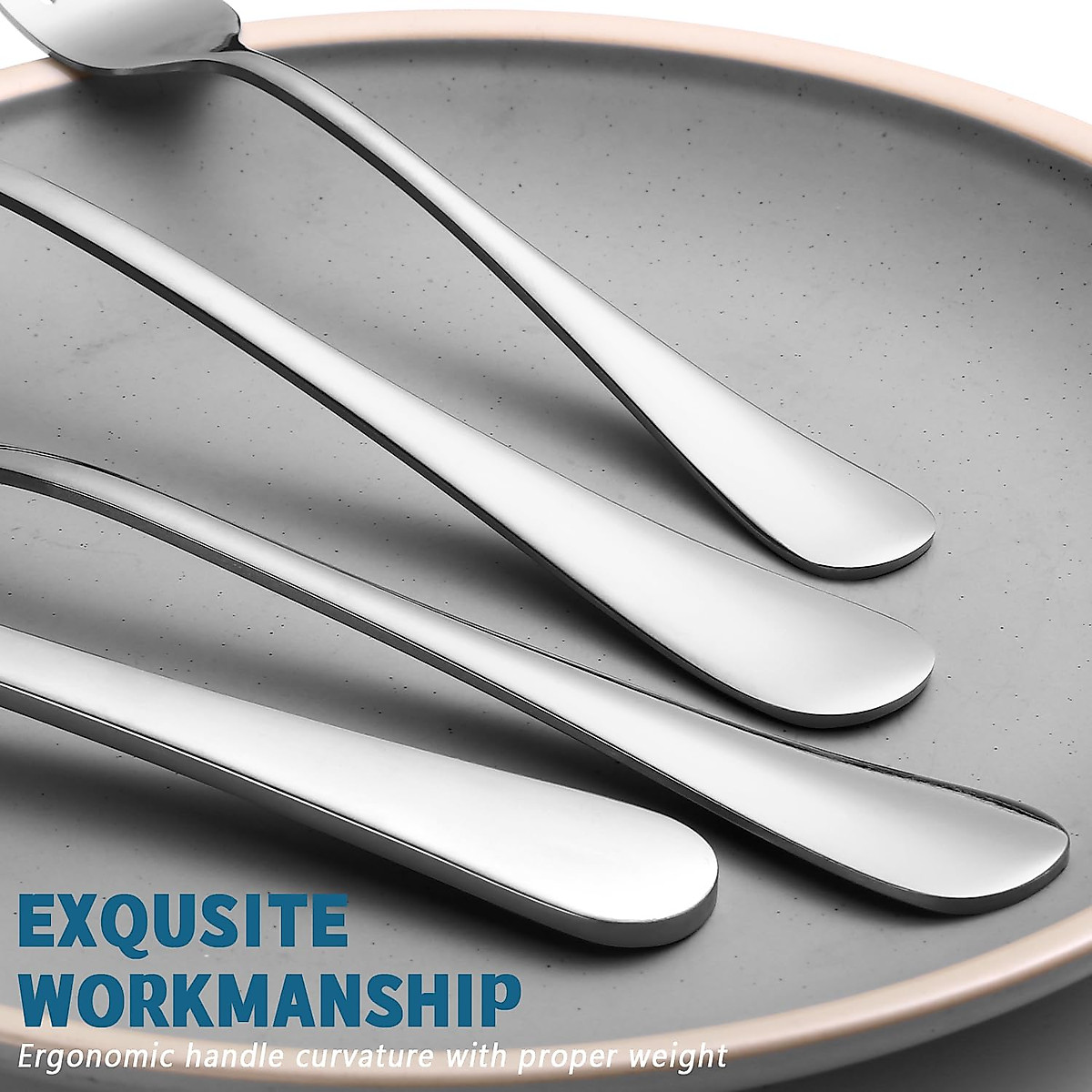 20 Piece Silverware Set, Stainless Steel Flatware Utensil Sets for 4, Silver Cutlery Set Includes Forks Spoons Knives, Mirror Polished, Dishwasher Safe