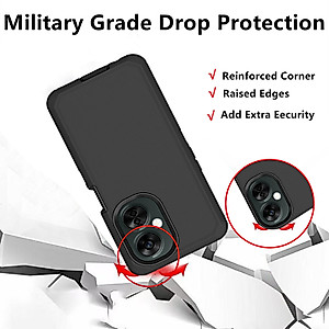 AZSXLG for Oneplus Nord N30 5G Case, Defender Case Heavy Duty Shockproof Dustproof 3 in 1 Rugged Protective Phone Cover for Oneplus Nord N30/ CE 3 Lite 5G (Black, N30)