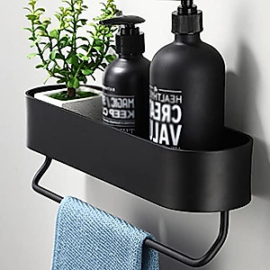 IRDFWH Bathroom Shelf Rack Kitchen Wall Shelves Bath Towel Holder Black Shower Storage Basket Kitchen Organizer Bathroom Accessories (Size : 60cm)
